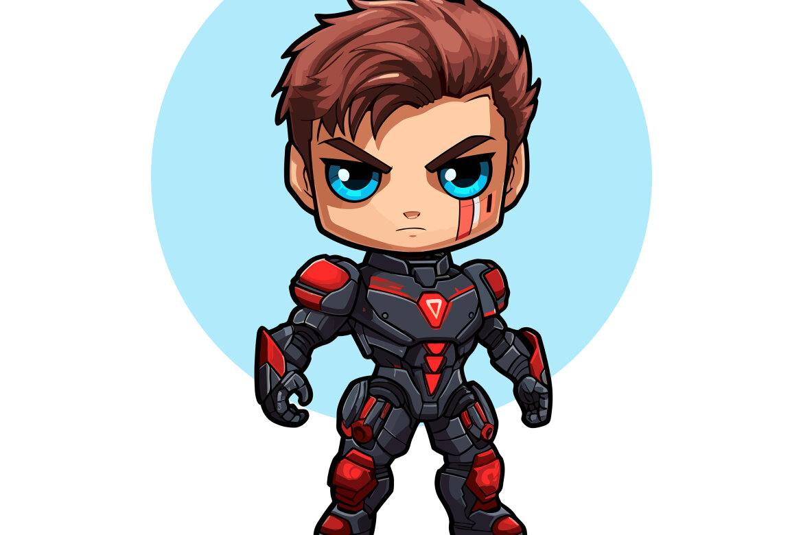 Cute cartoon robot boy isolated on white background | Deeezy