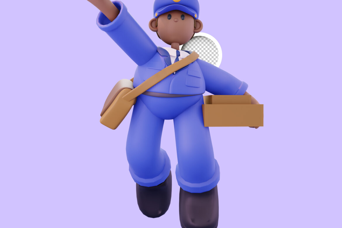 Postman running and carrying a packages box | Deeezy