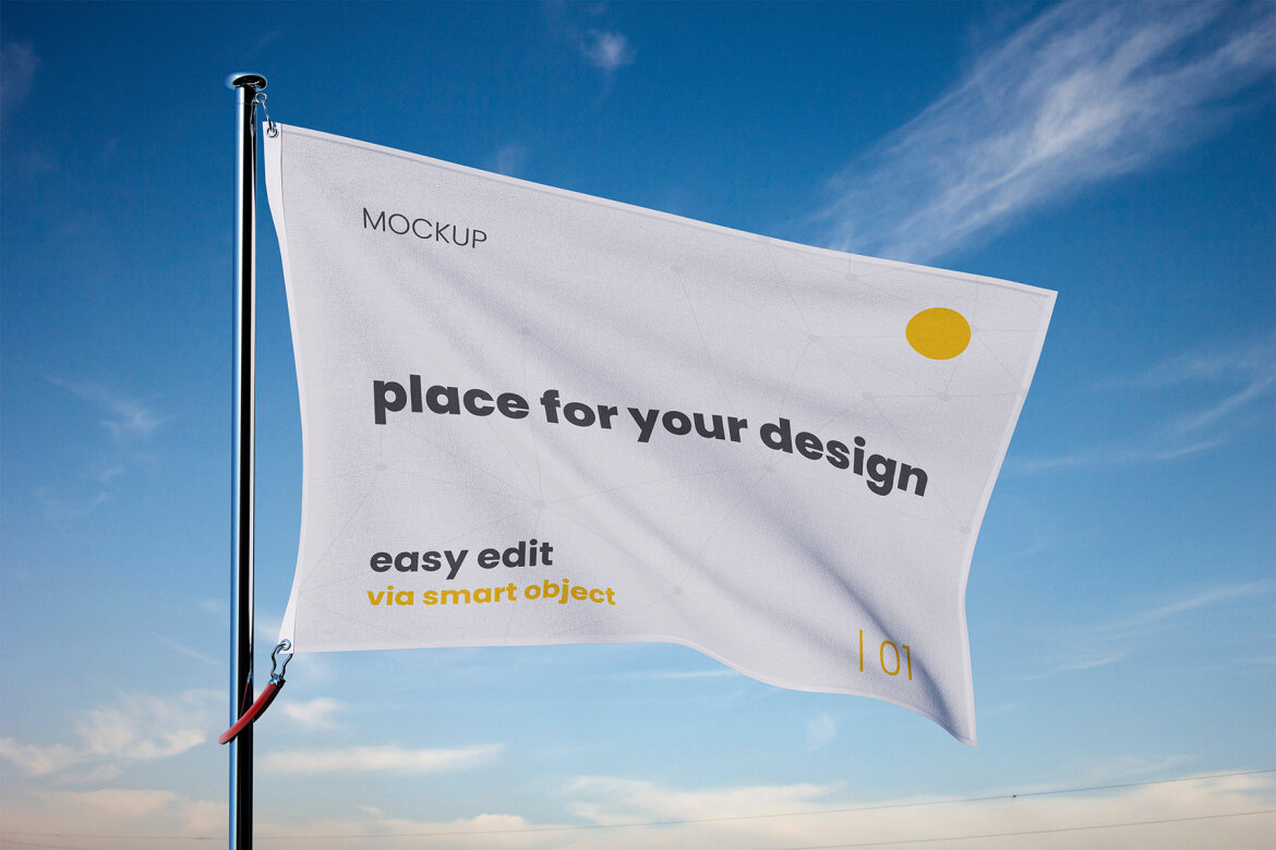 Waving Flag Mockups | Deeezy
