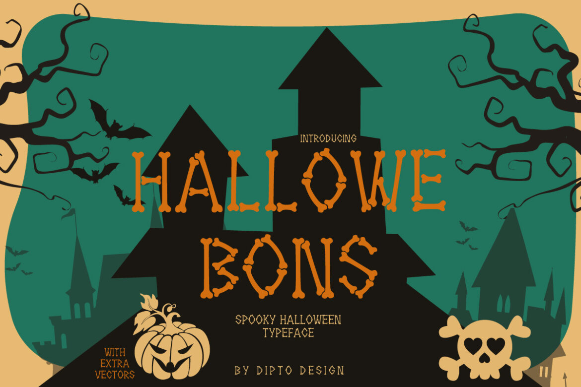 Hallowebons - Spooky typeface | Deeezy