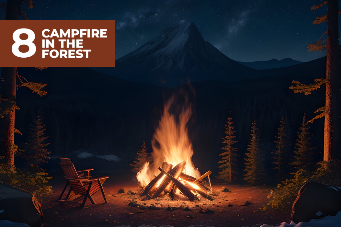 8 Campfire in The Forest at Night Stock Images | Deeezy