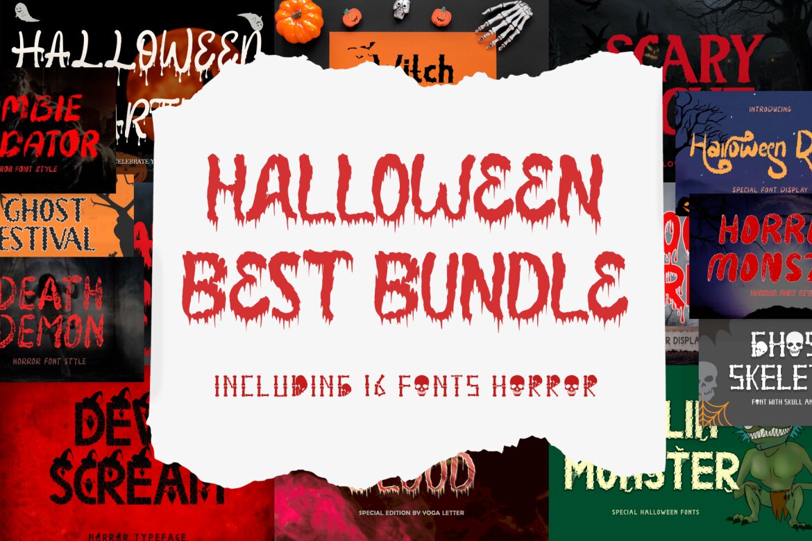 Halloween Best Bundle - 16 Fonts | Deeezy