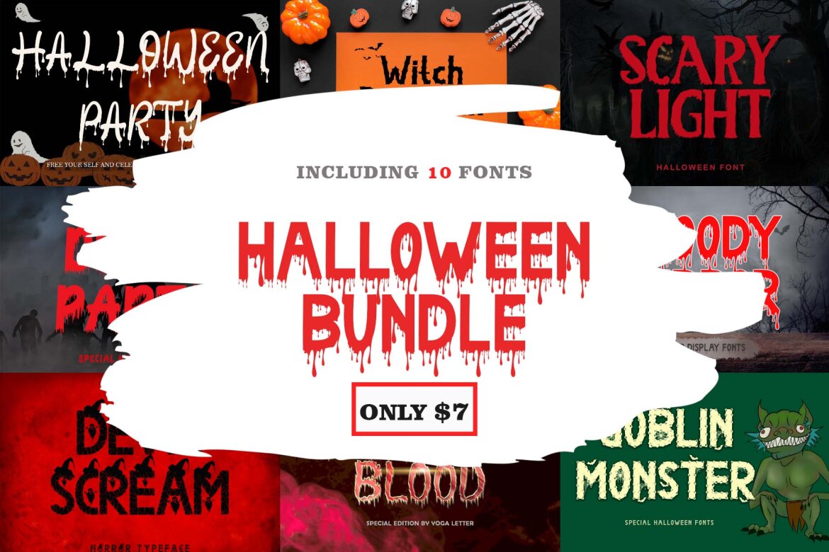 Halloween Bundle - 10 Fonts | Deeezy
