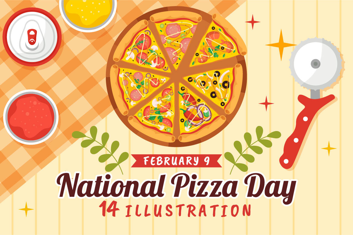 14 National Pizza Day FREE Vector Illustrations | Deeezy