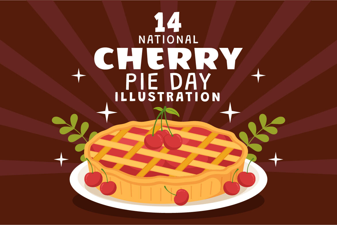 14 National Cherry Pie Day Illustration | Deeezy