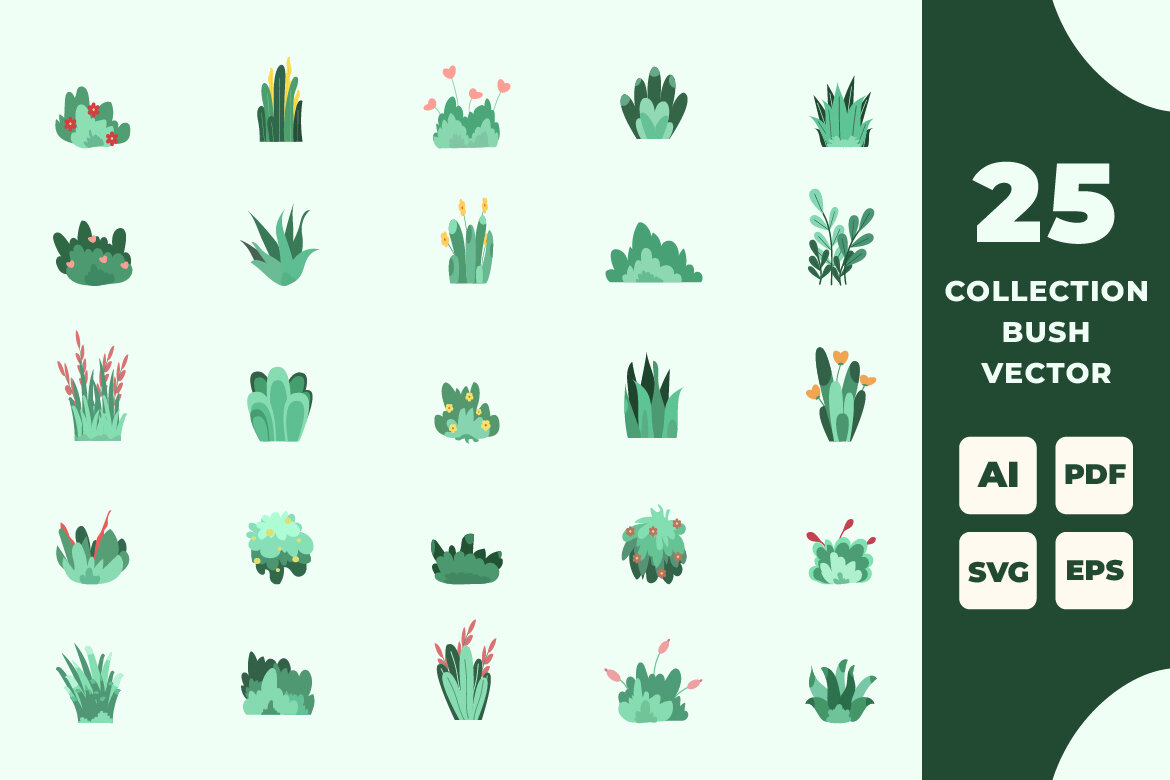 The collection of bush vector element | Deeezy