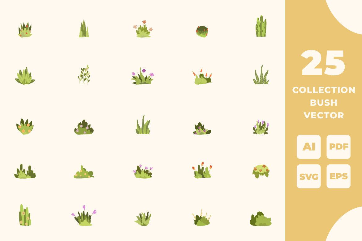The collection of bush vector element | Deeezy