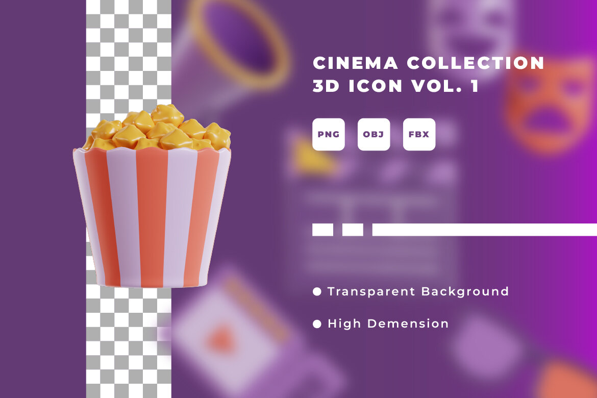 Cinema icon collection 3d rendering vol. 1 | Deeezy