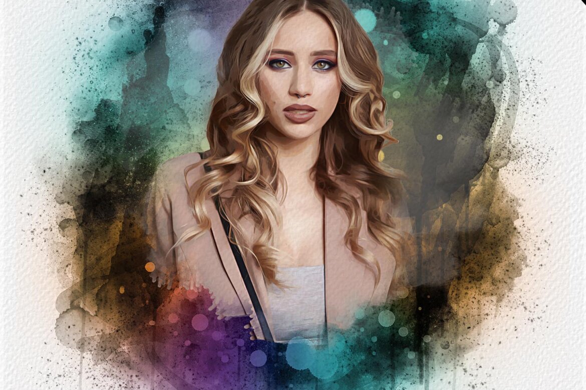 Bold Watercolor Art Photo Effect Template | Deeezy