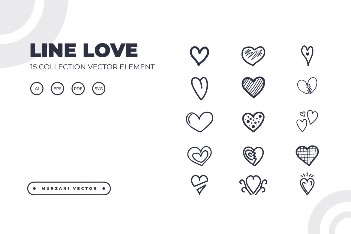 collection of vector element line love symbols | Deeezy