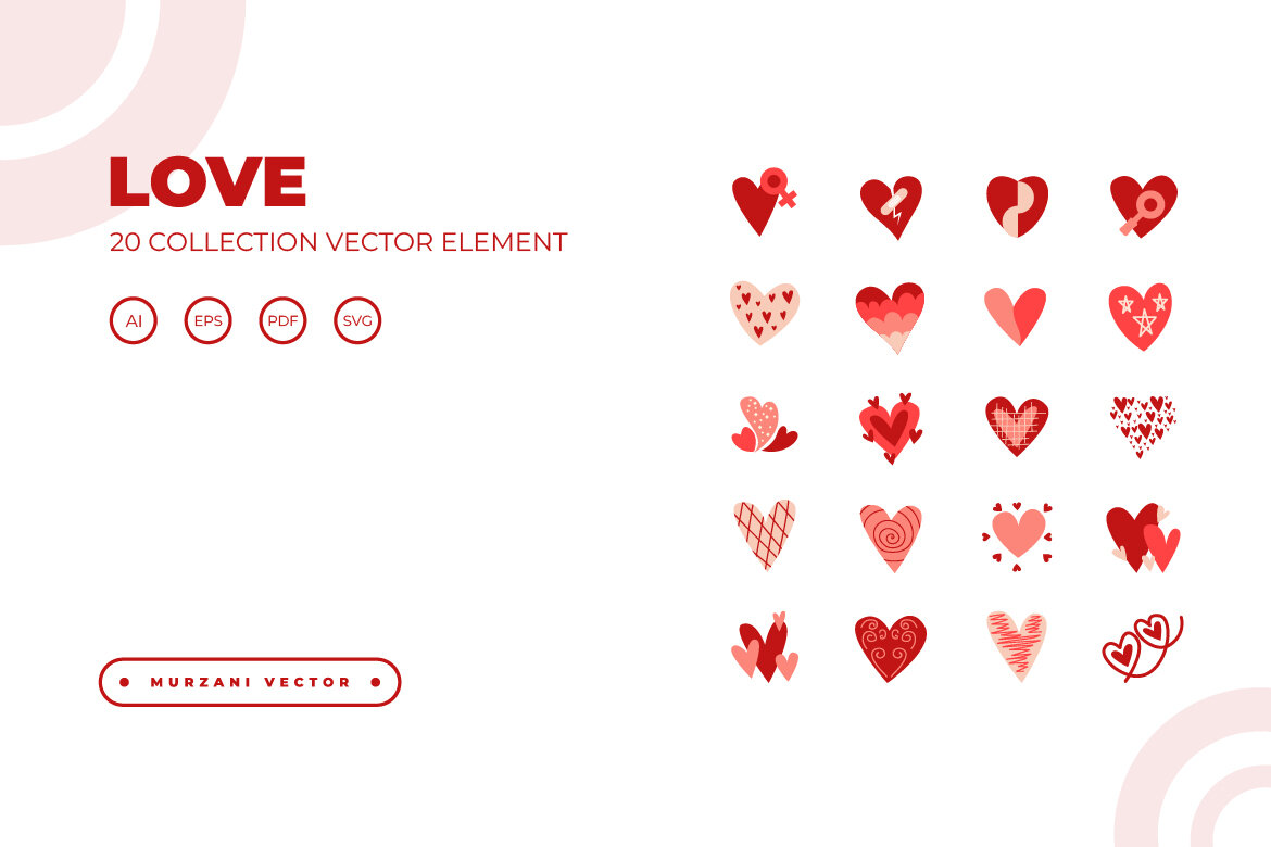 set of vector element heart symbols | Deeezy