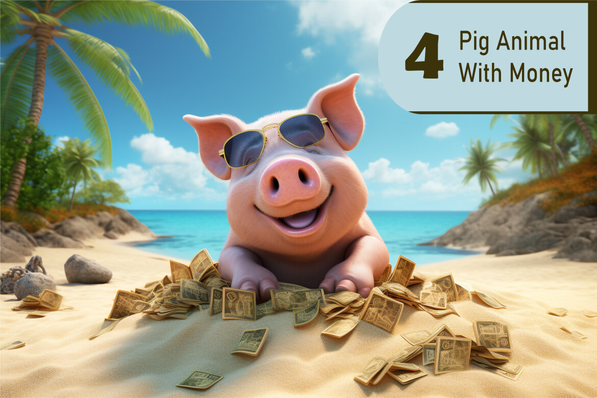 pig animal with money | Deeezy
