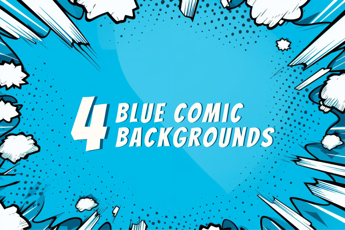 4 Blue comic style FREE backgrounds | Deeezy