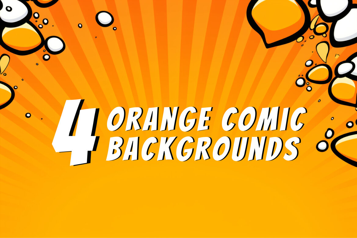 4 Orange comic style background images | Deeezy