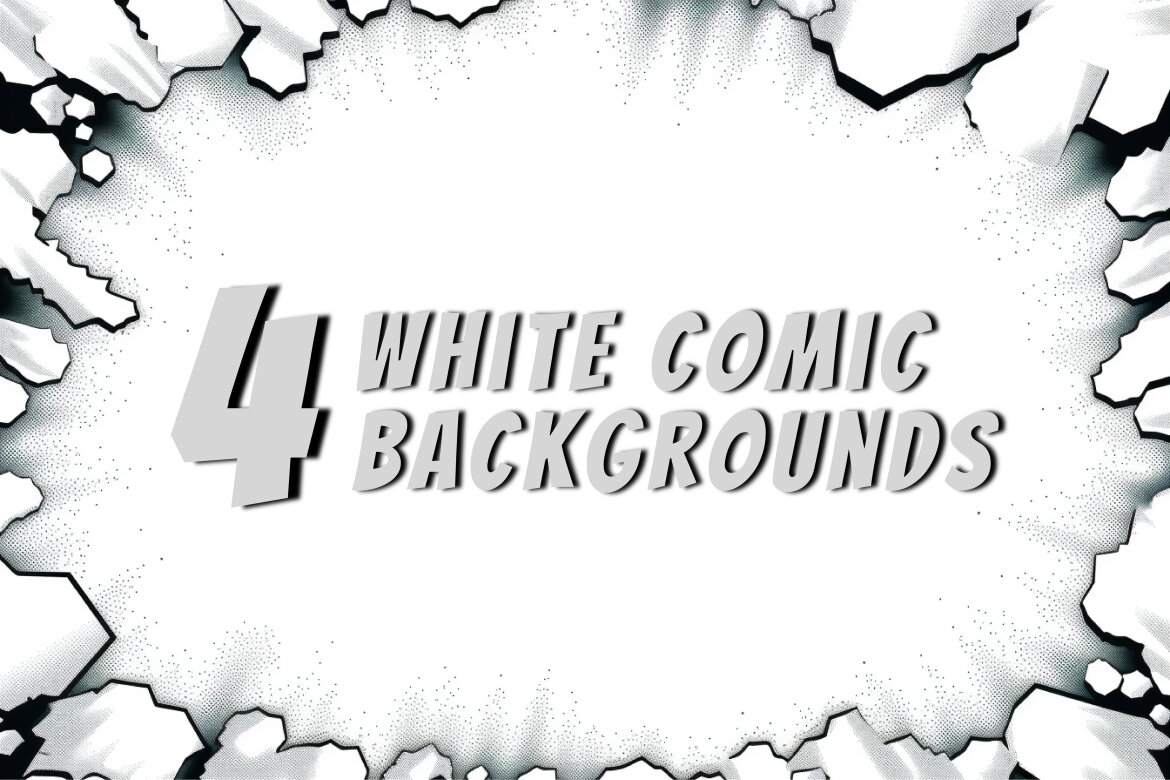 4 White comic style background images | Deeezy