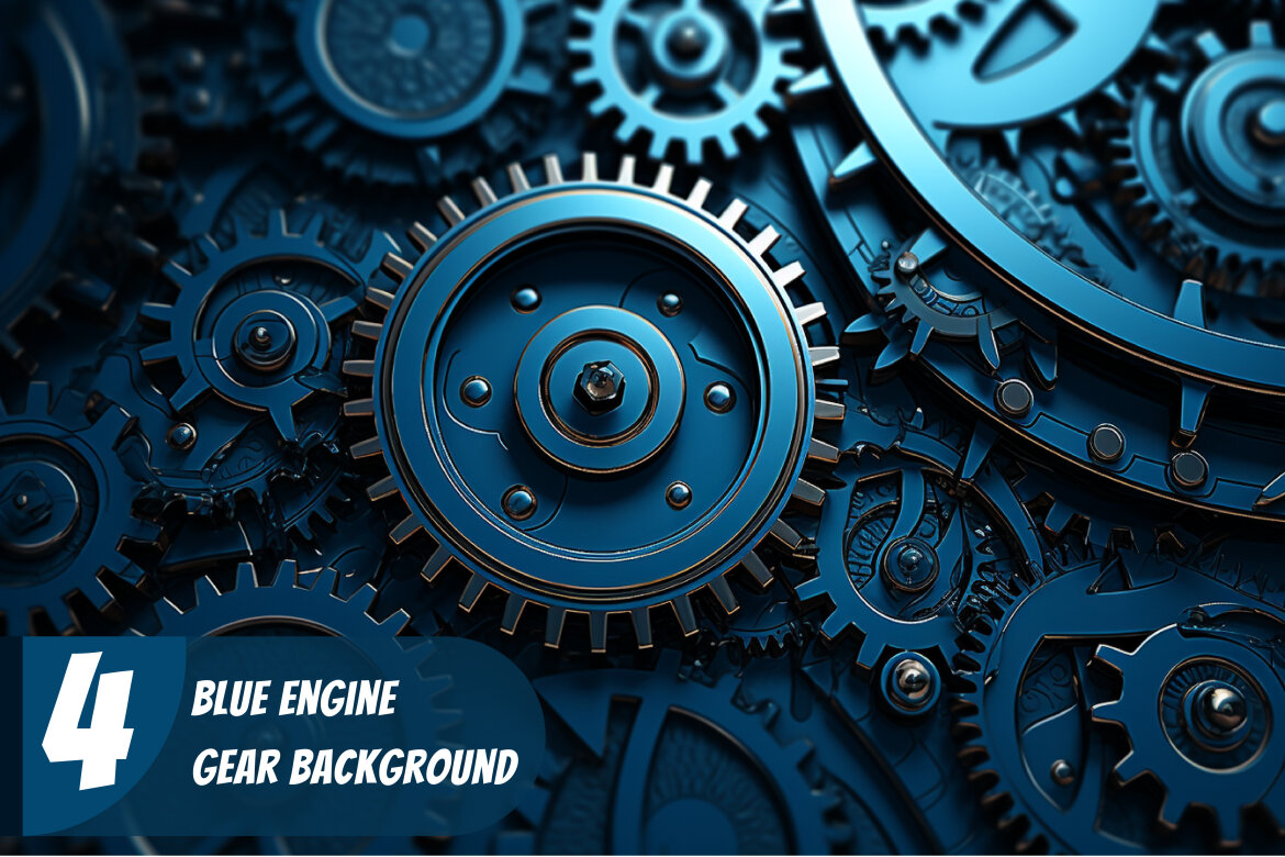 4 Images of blue engine gear background | Deeezy
