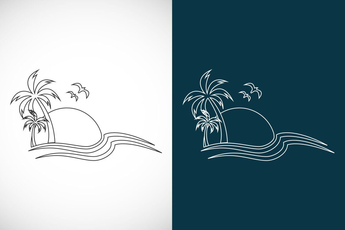 Beach line art logo | Deeezy