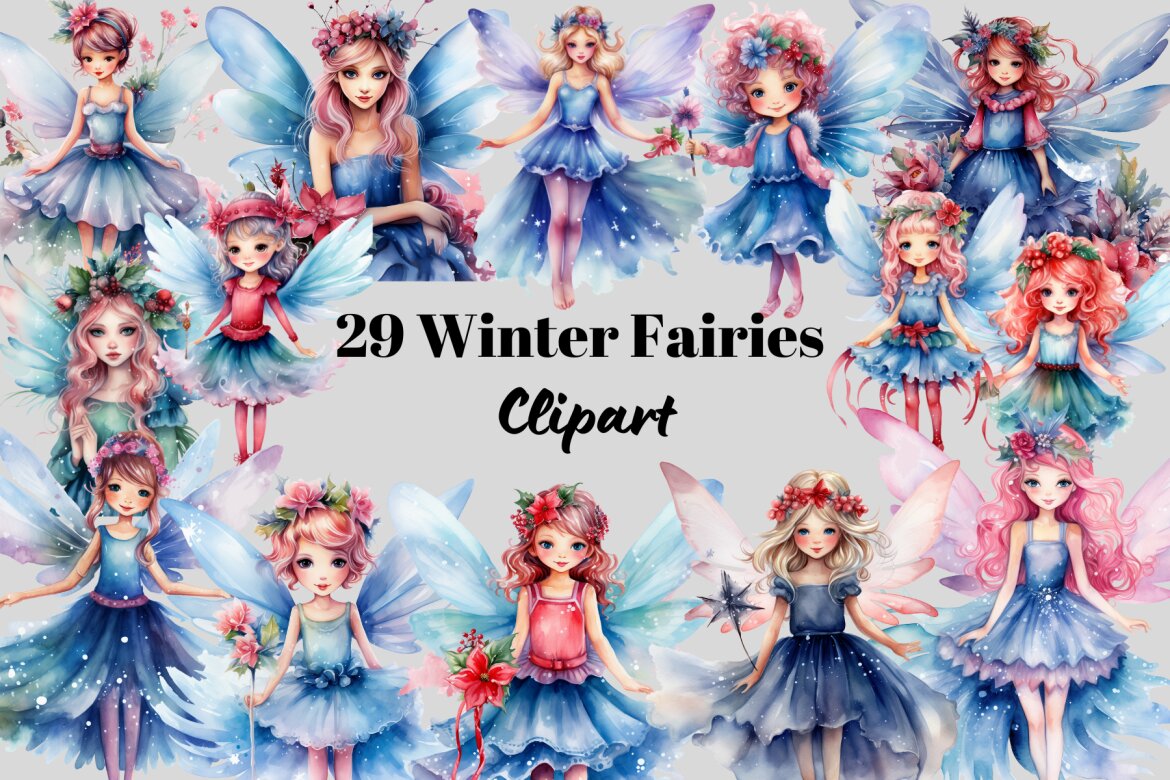 Winter Fairies Clipart | Deeezy