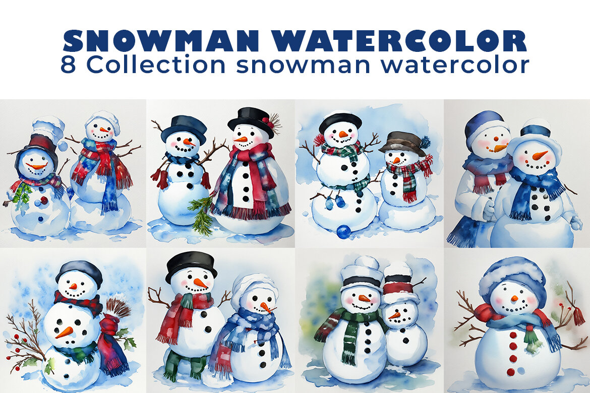 watercolor snowman collection vol.1 | Deeezy