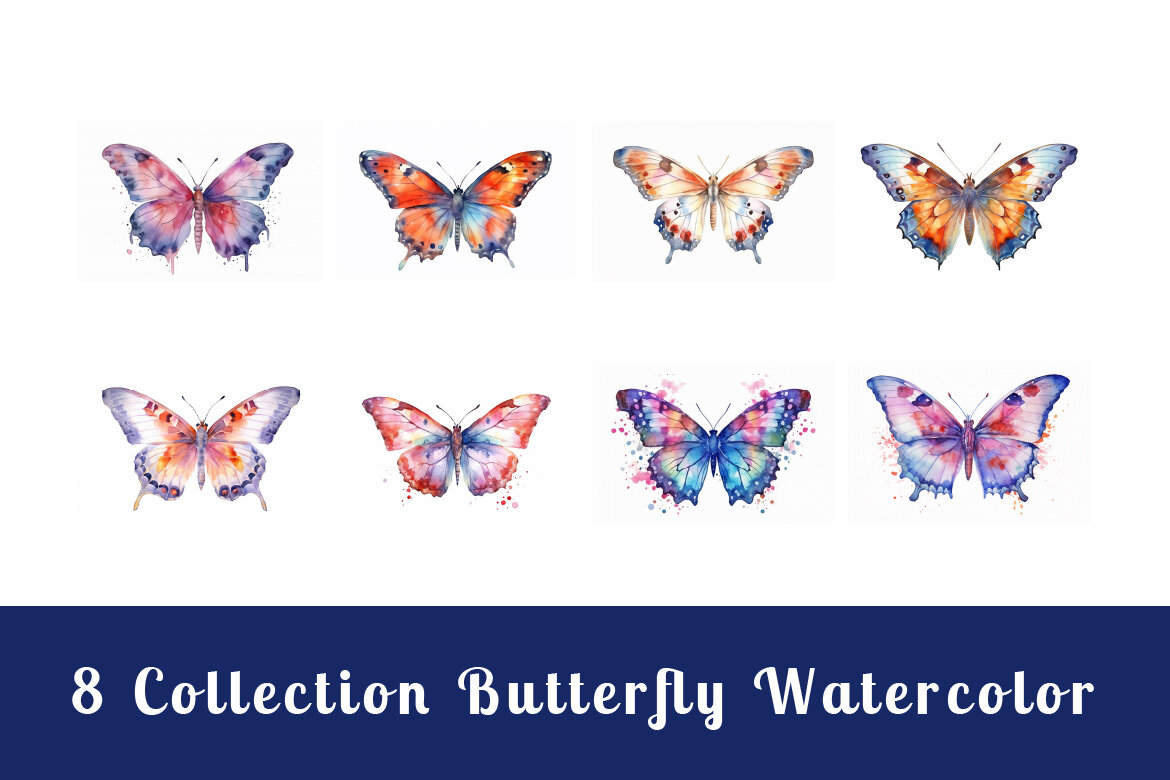 watercolor butterfly collection vol. 8 | Deeezy