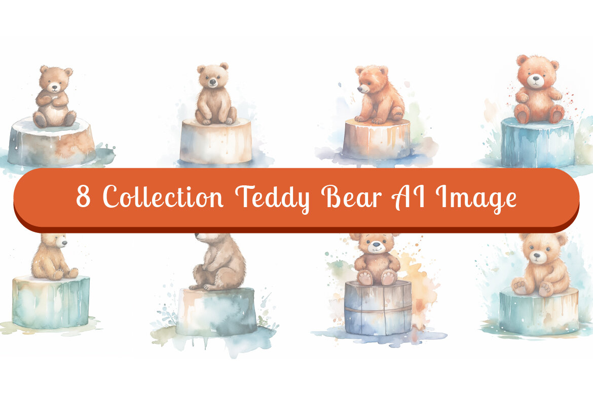 watercolor teddy bear collection vol. 8 | Deeezy