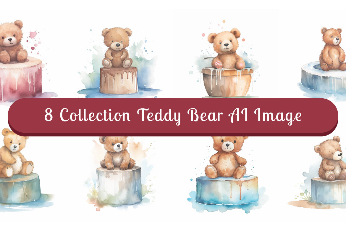 watercolor teddy bear collection vol. 10 | Deeezy