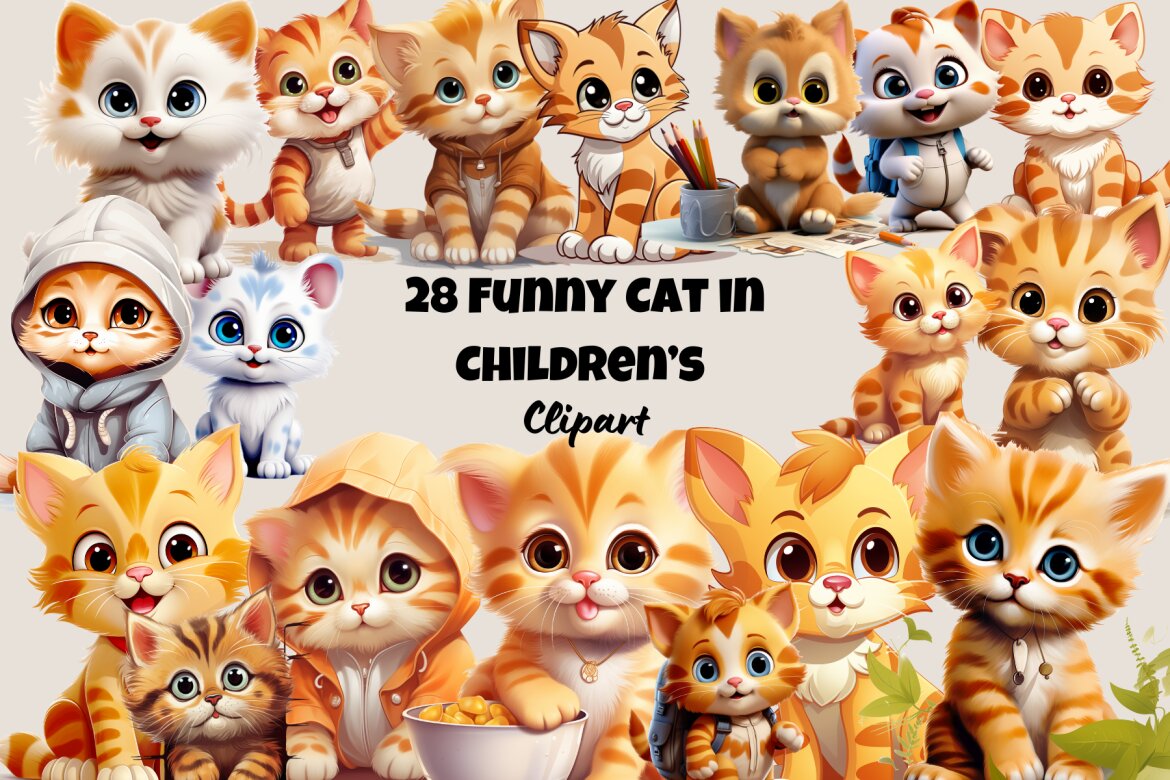 Funny Cat in Children’s Clipart | Deeezy