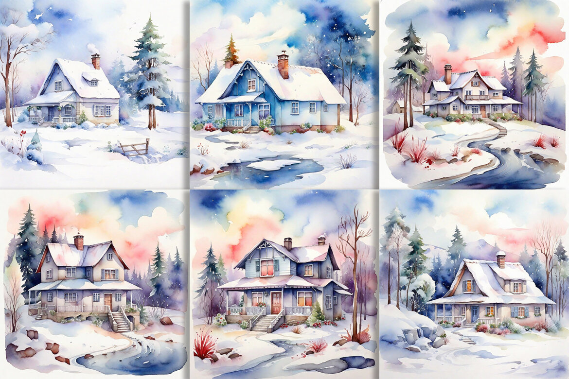 Watercolor Winter Season | Deeezy