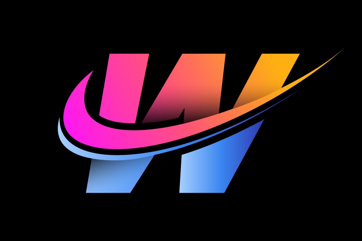 English alphabet with a swoosh logo | Deeezy