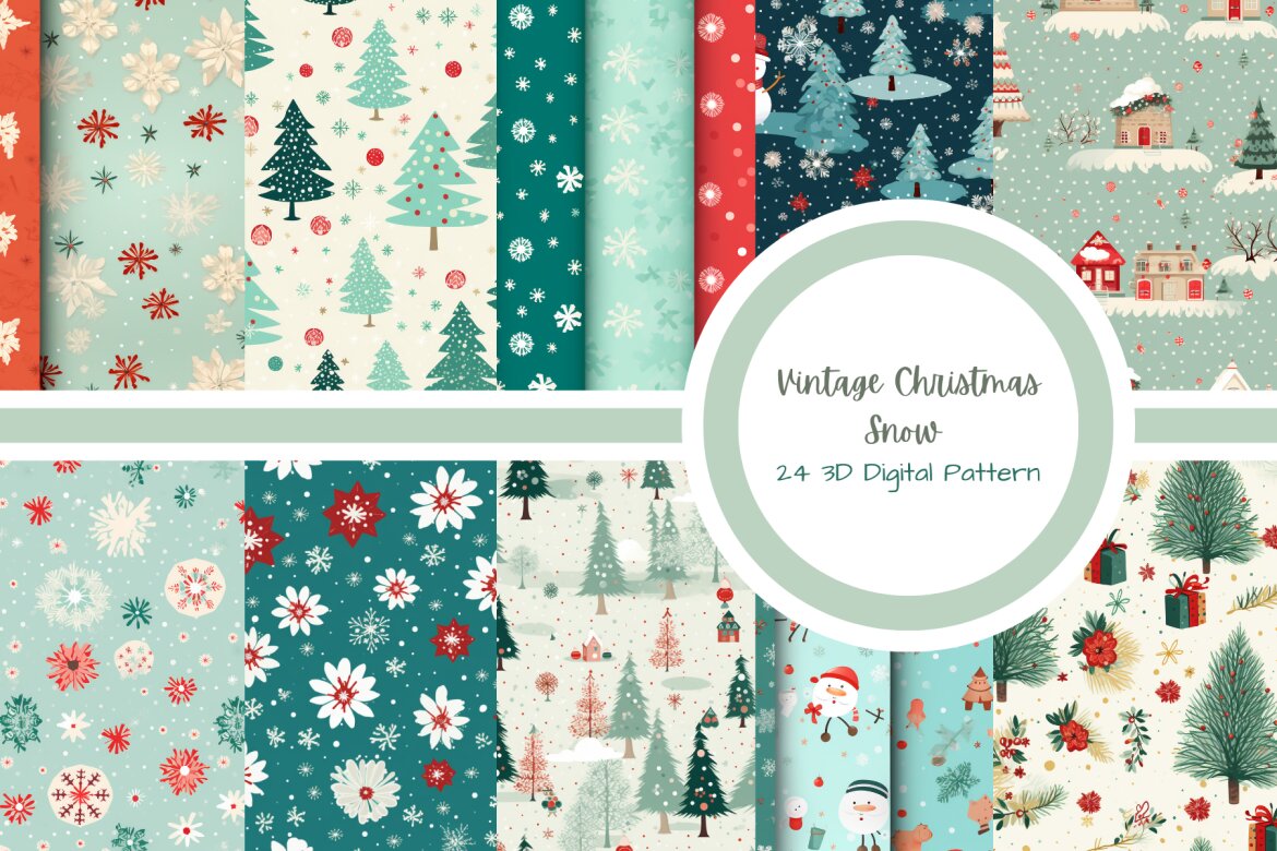 FREE Vintage Christmas Digital Patterns | Deeezy