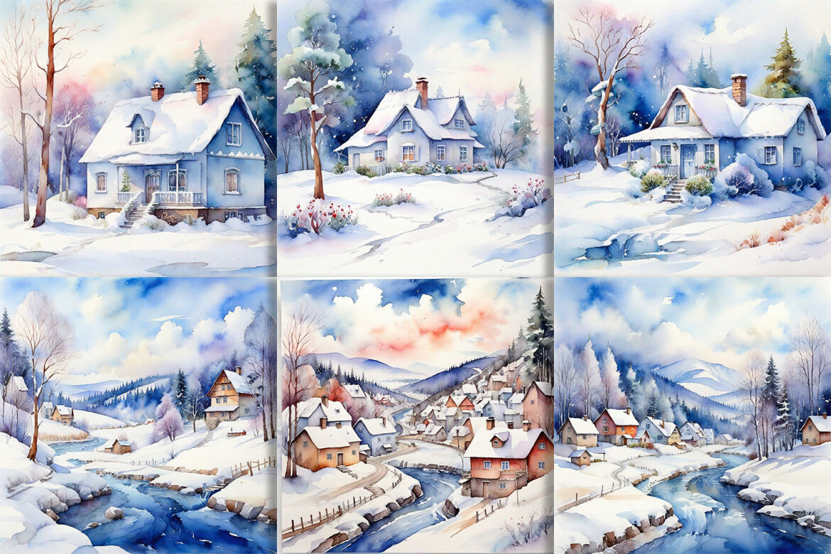 Watercolor Winter Season | Deeezy