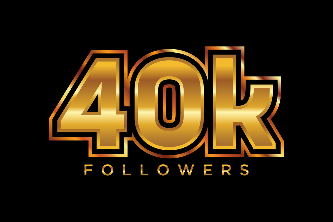 3d golden 40k followers social media celebration design. | Deeezy
