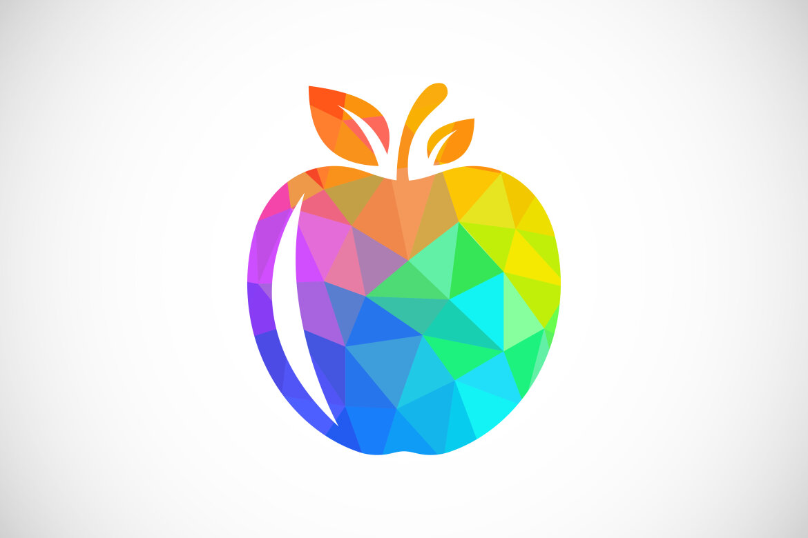 Low poly style abstract apple logo sign symbol | Deeezy