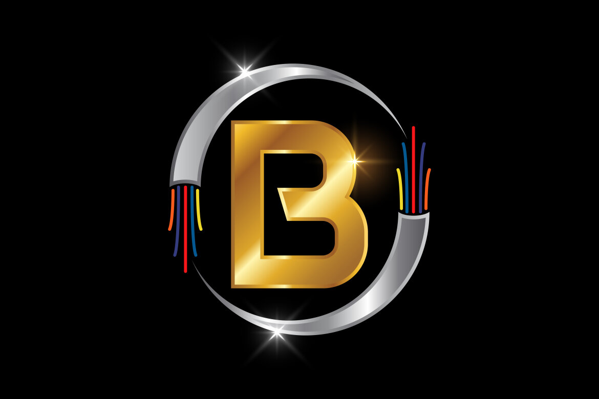 English alphabet with electric wire. optical fiber cable | Deeezy