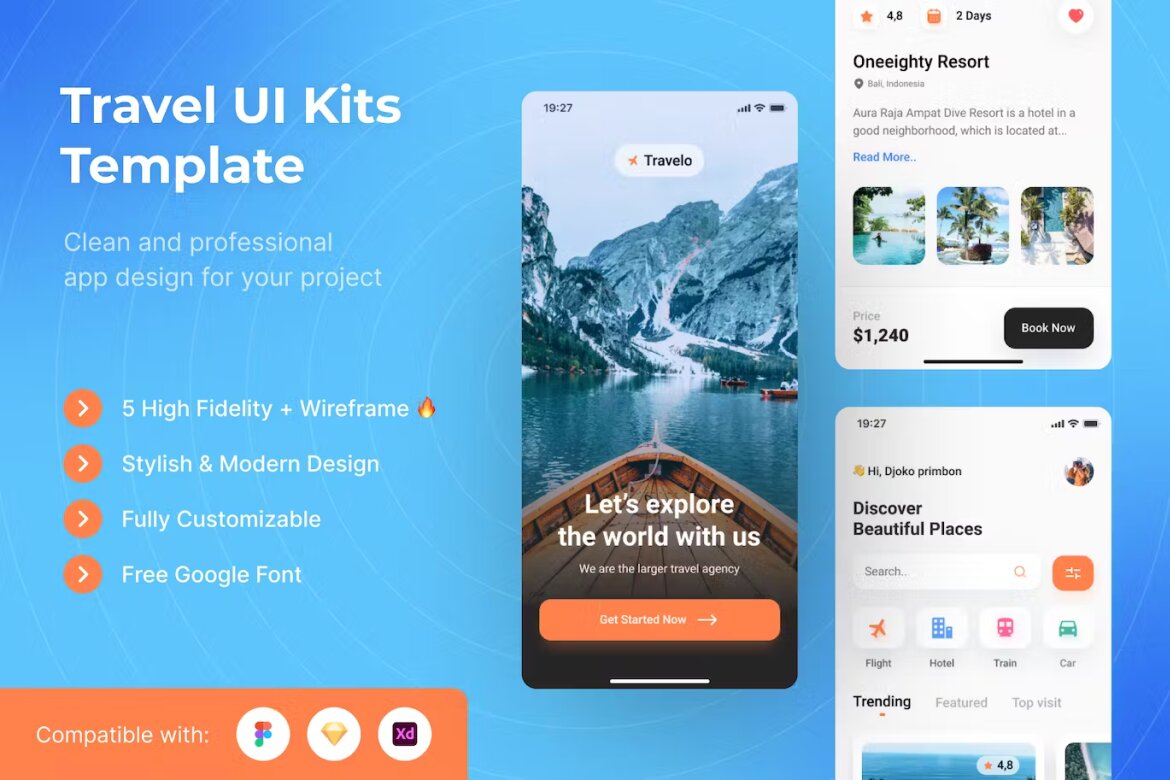 Travel Companion Mobile App UI Kits Template | Deeezy