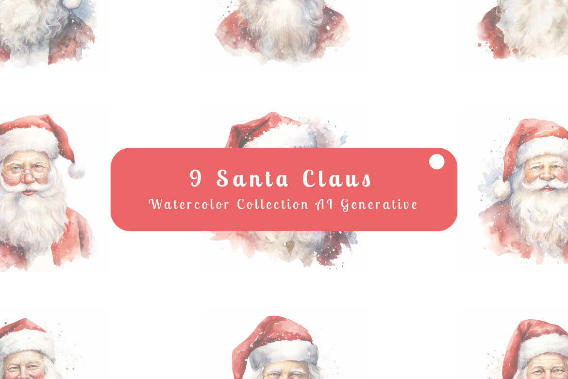 santa claus watercolor illustration collection vol. 6 | Deeezy