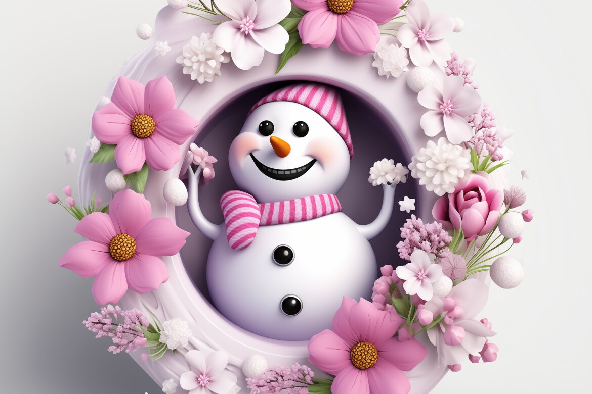 Wallpaper Pink Snowman | Deeezy