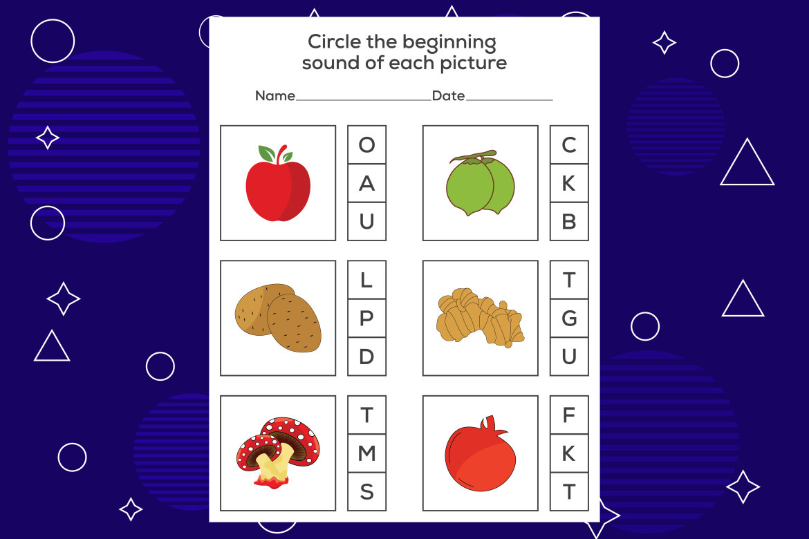 Circle the beginning sound of each picture | Deeezy