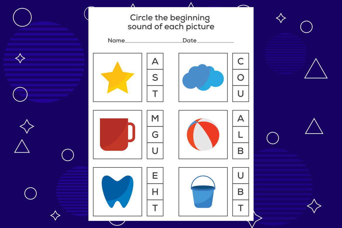 Circle the beginning sound of each picture | Deeezy