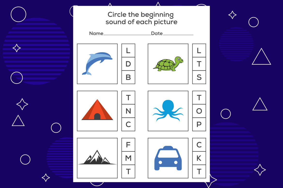 Circle the beginning sound of each picture | Deeezy
