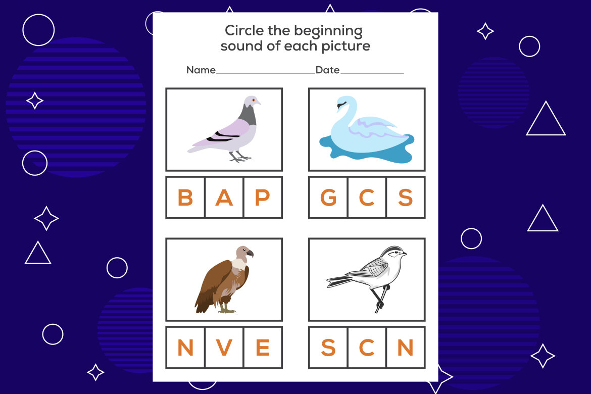 Circle the beginning sound of each bird | Deeezy