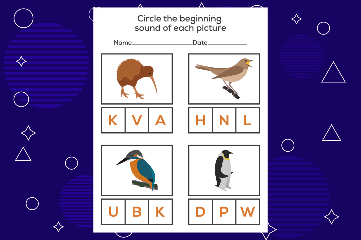 Circle the beginning sound of each bird | Deeezy