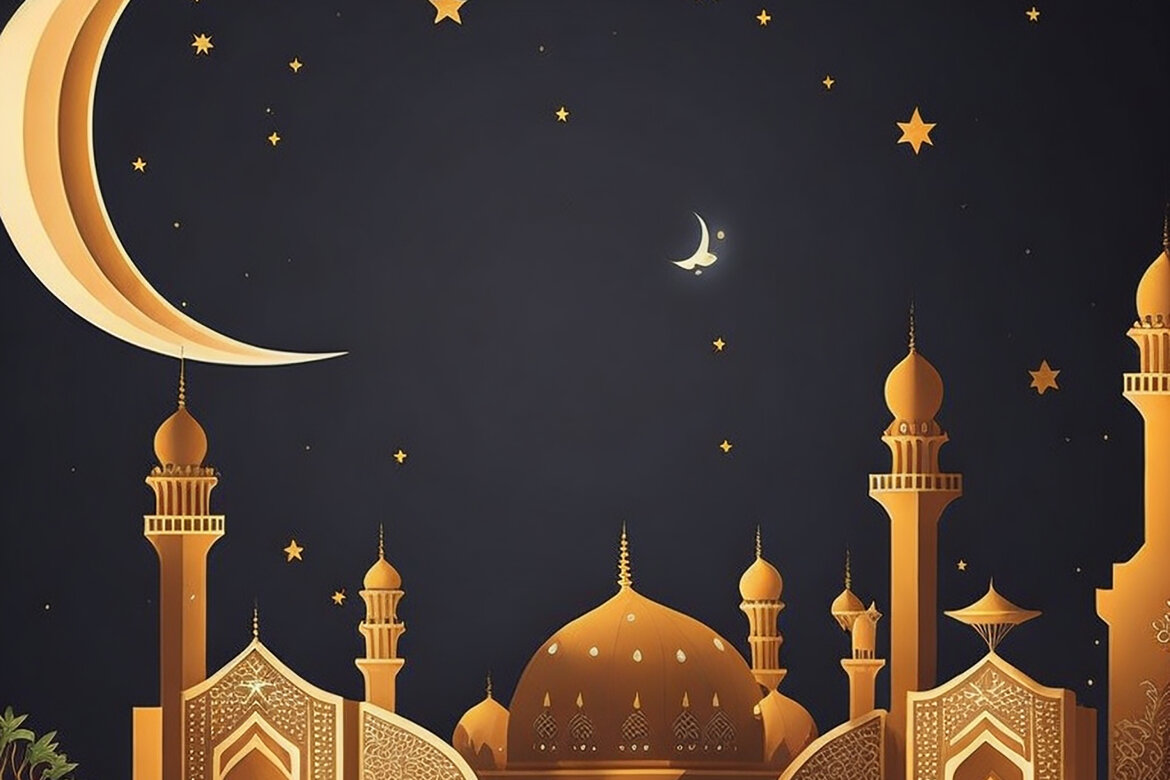 Crescent Moon Eid Mubarak Design And Lanterns Moon | Deeezy
