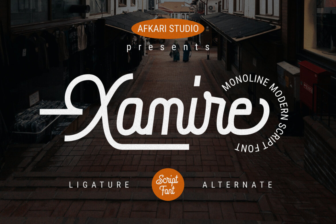 Xamire - Monoline Modern Script Font | Deeezy