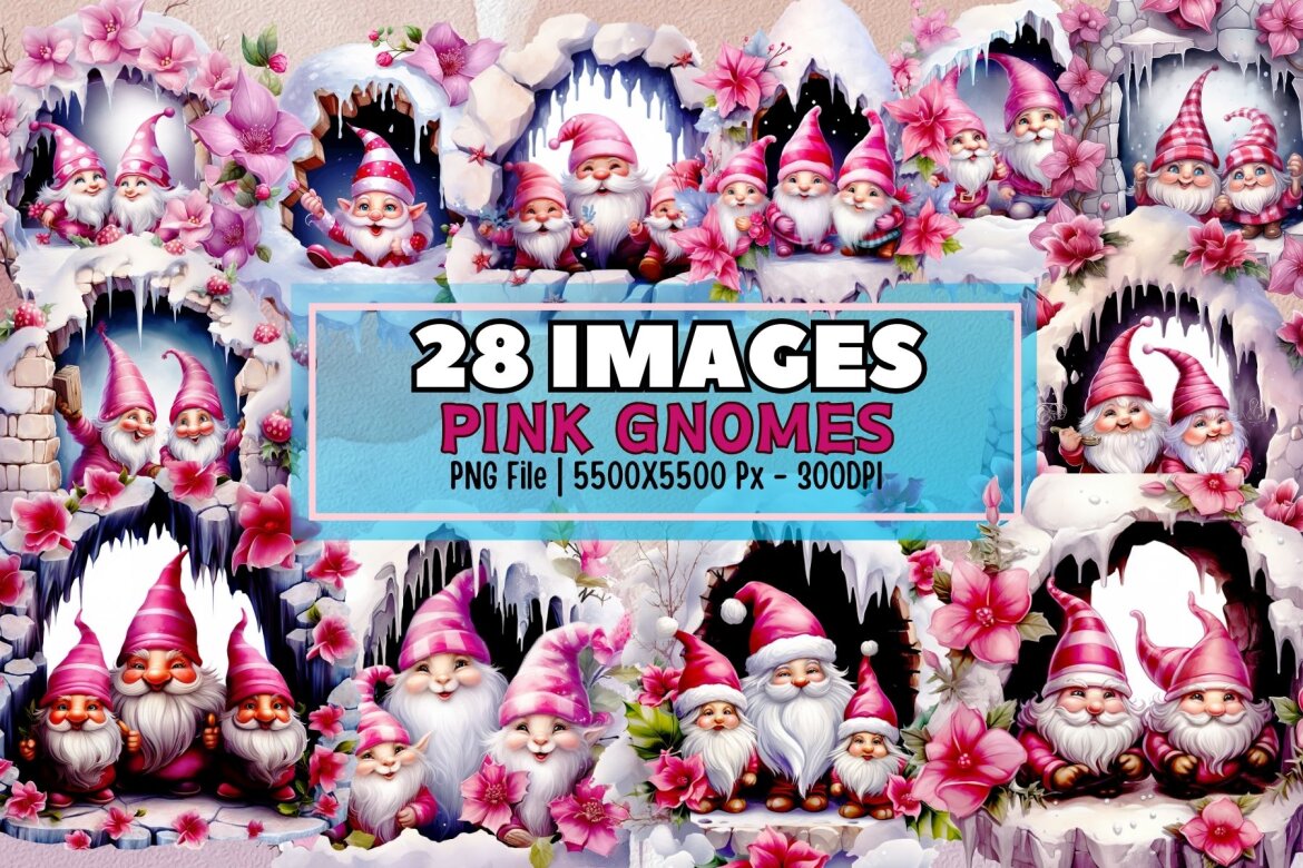 Pink Gnomes Clipart | Deeezy