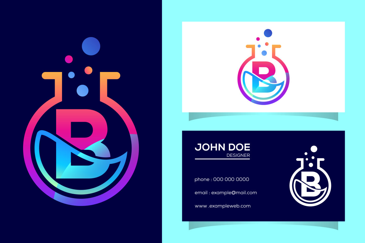 English alphabet with science lab emblem | Deeezy