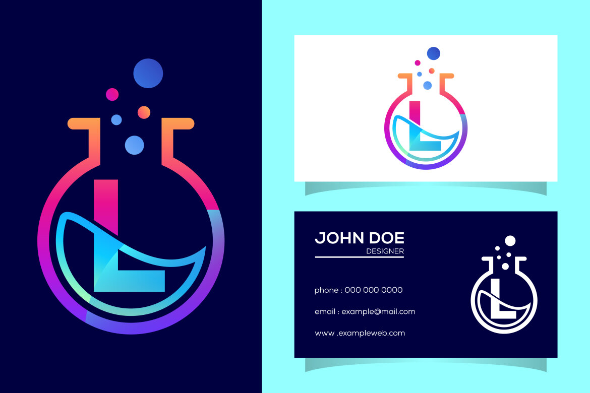 English alphabet with science lab emblem | Deeezy