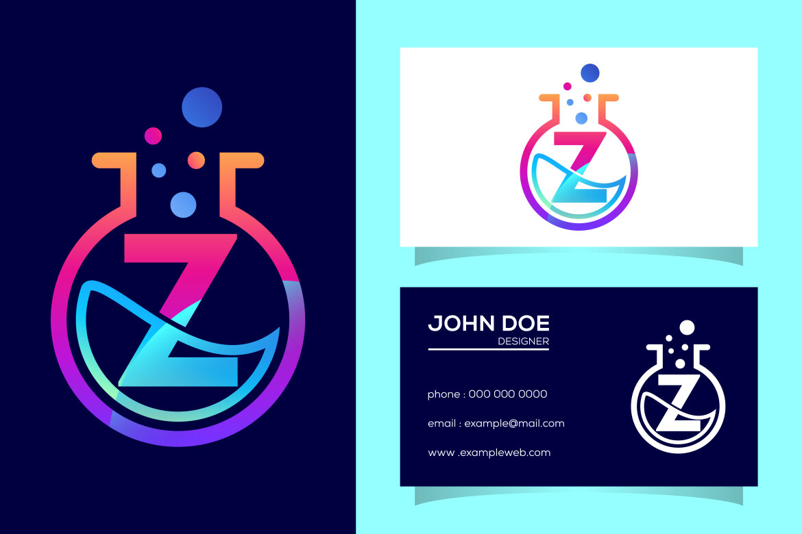 English alphabet with science lab emblem | Deeezy