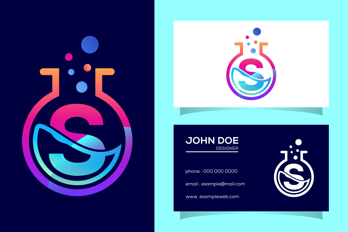 English alphabet with science lab emblem | Deeezy