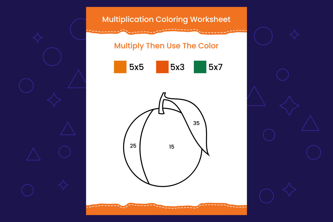 Multiplication Coloring worksheet with the image | Deeezy